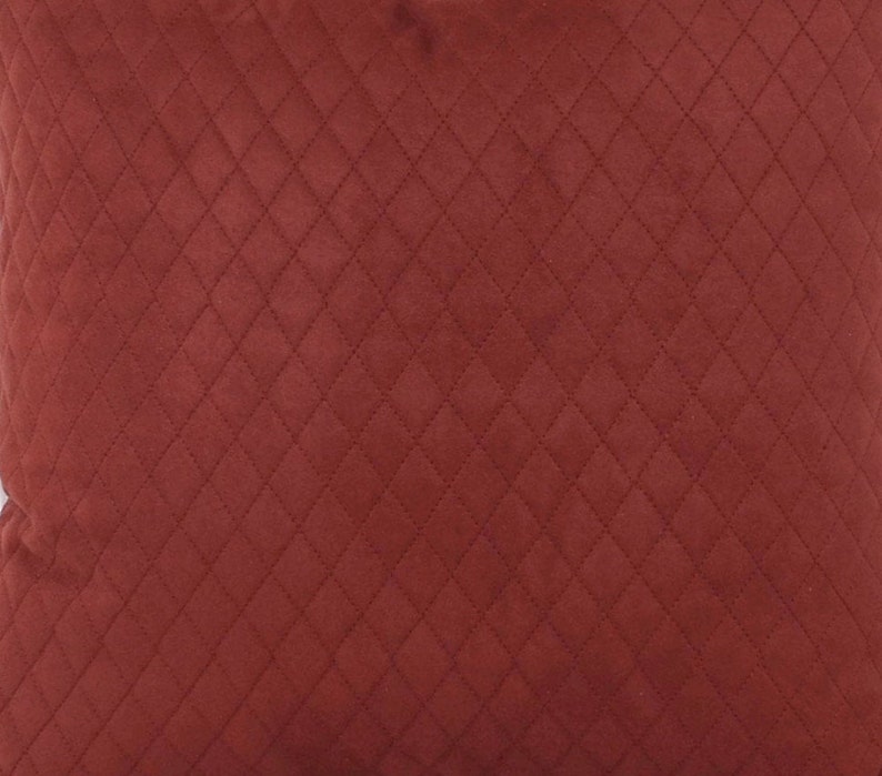 Brick Red Quilted Velvet Pillow Cover 20x20 Boho Pillows - Etsy
