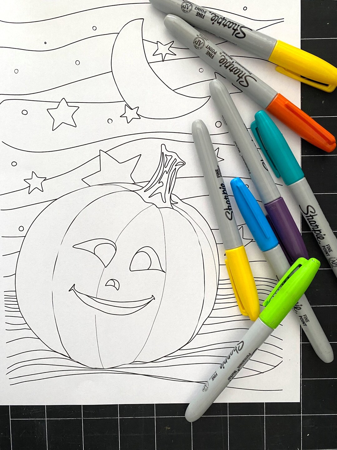 Halloween Pumpkin Coloring Page. Instantly Downloadable Sheets. - Etsy