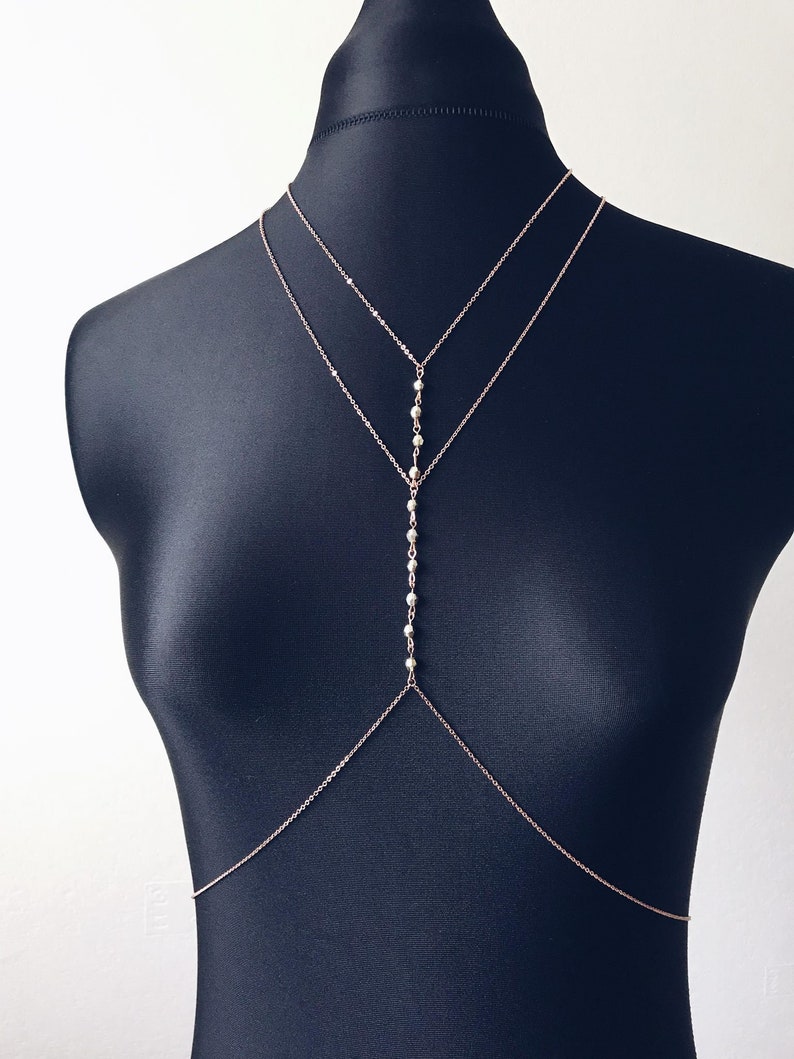 Rose Gold Dainty Bra Chain Bralette Body Chain Fine Body - Etsy