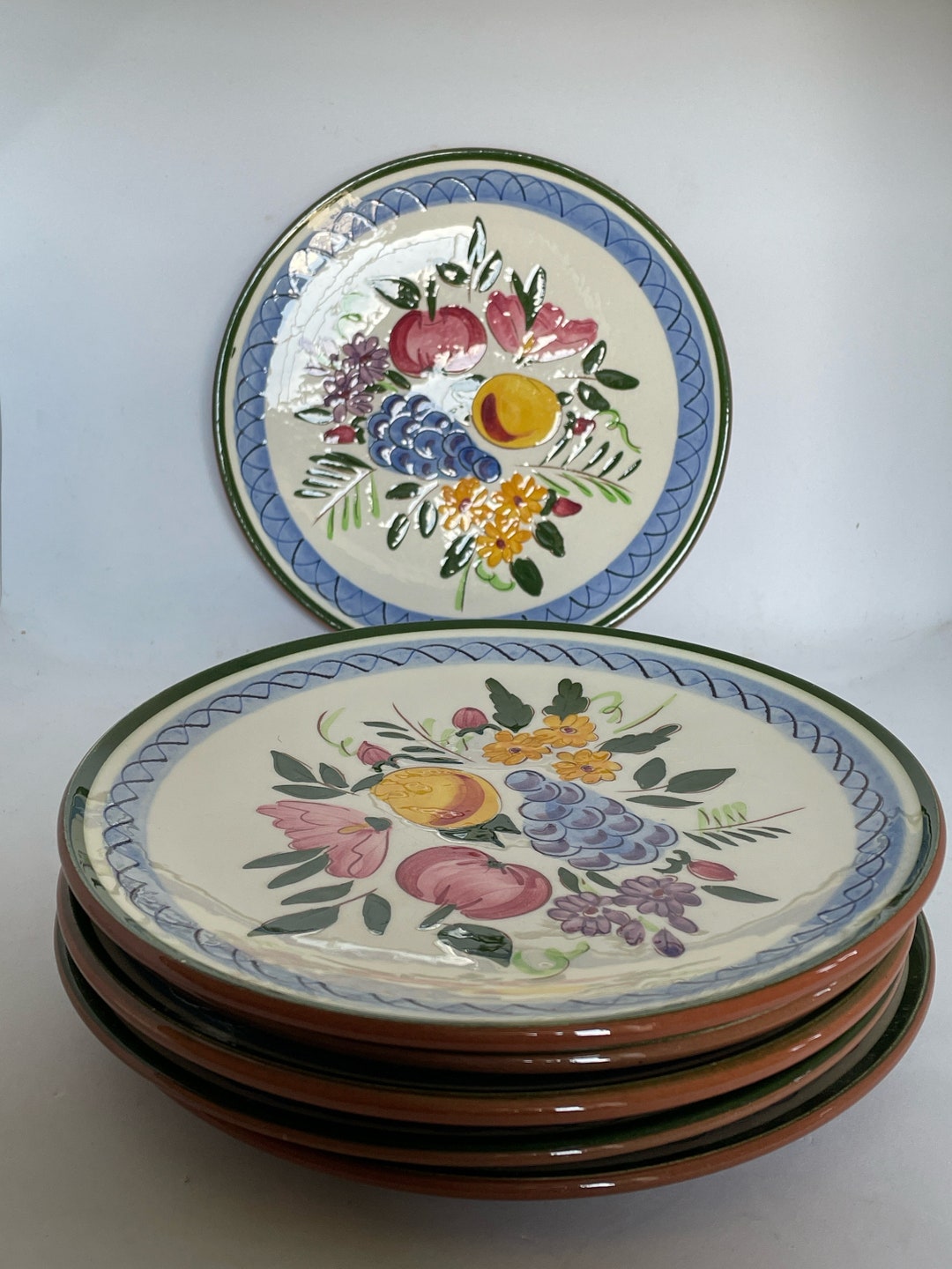 Stangl Fruit and Flowers Salad Plates Vintage Pottery American Art ...