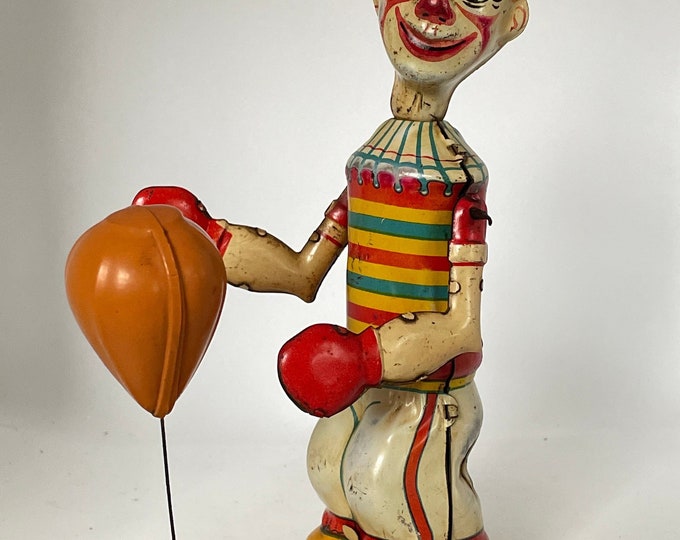 Vintage Tin Toy Windup Toy 1930s Chein Mechanical Boxing Circus Clown ...