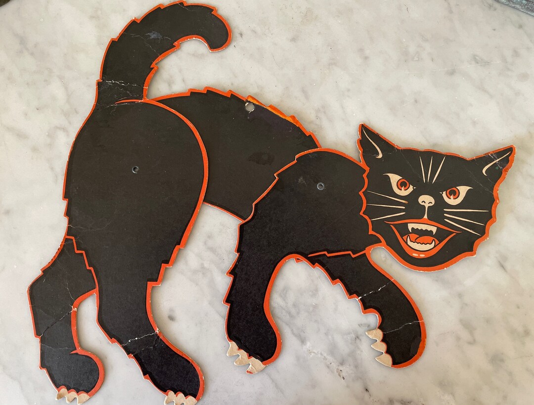 Vintage Halloween Die Cut Black Cat Beistle - Etsy