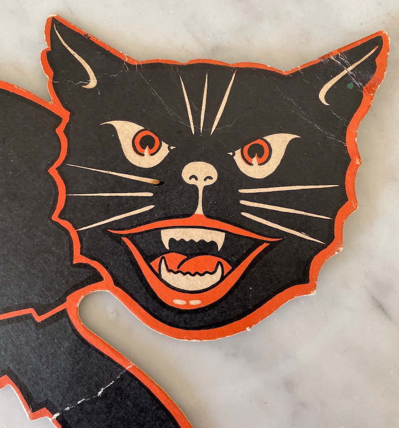 Vintage Halloween Die Cut Black Cat Beistle Halloween - Etsy