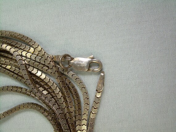 54" STERLING SQUARE Chain Necklace-Vintage 925 Silver… - Gem