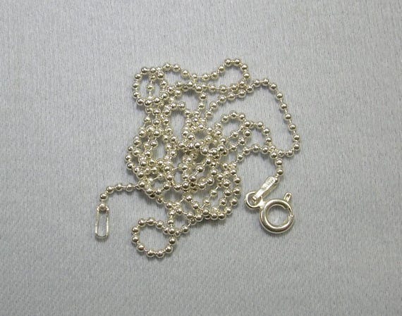 STERLING 20" BALL Chain-Vintage 925 Silver-Italy Hall… - Gem