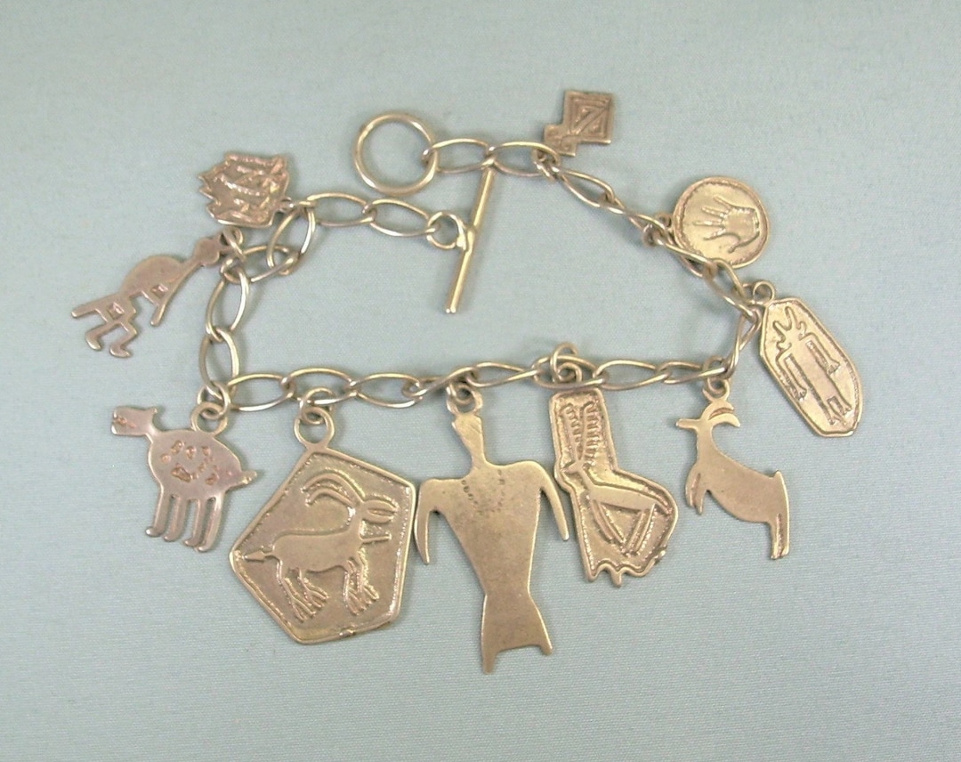 STERLING NAVAJO Ray Tracey Knifewing Spirit Bracelet-vintage 925 Silver ...