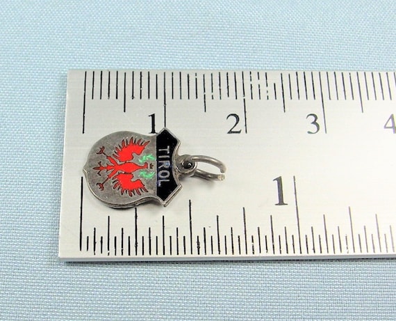 900 SILVER TIROL AUSTRIA Crest Travel Shield Charm Pe… - Gem