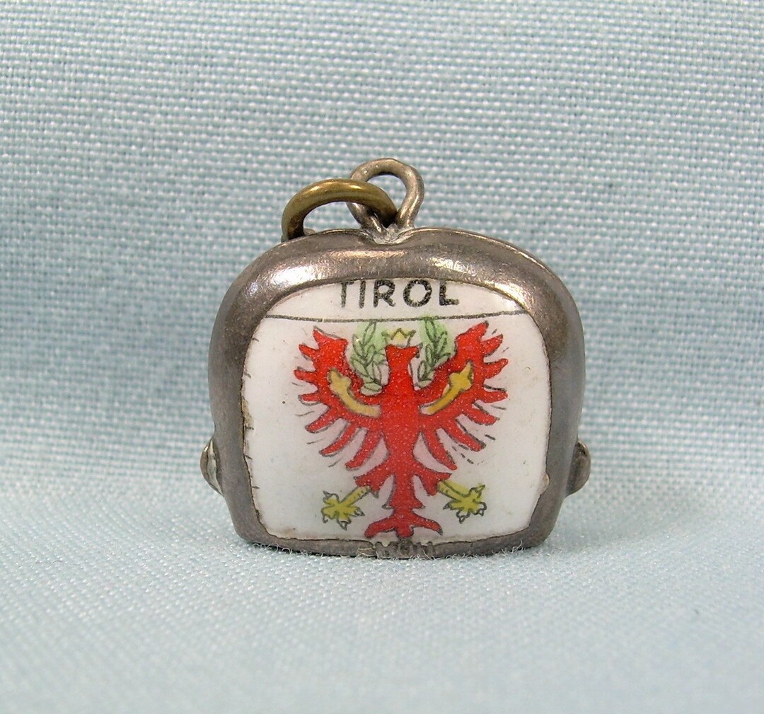 5/8" 800 SILVER ANTIQUE TIROL Austria Cow Bell Charm Pendant-vintage ...