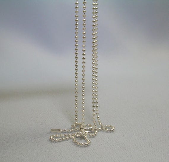 STERLING 20" BALL Chain-Vintage 925 Silver-Italy Hall… - Gem
