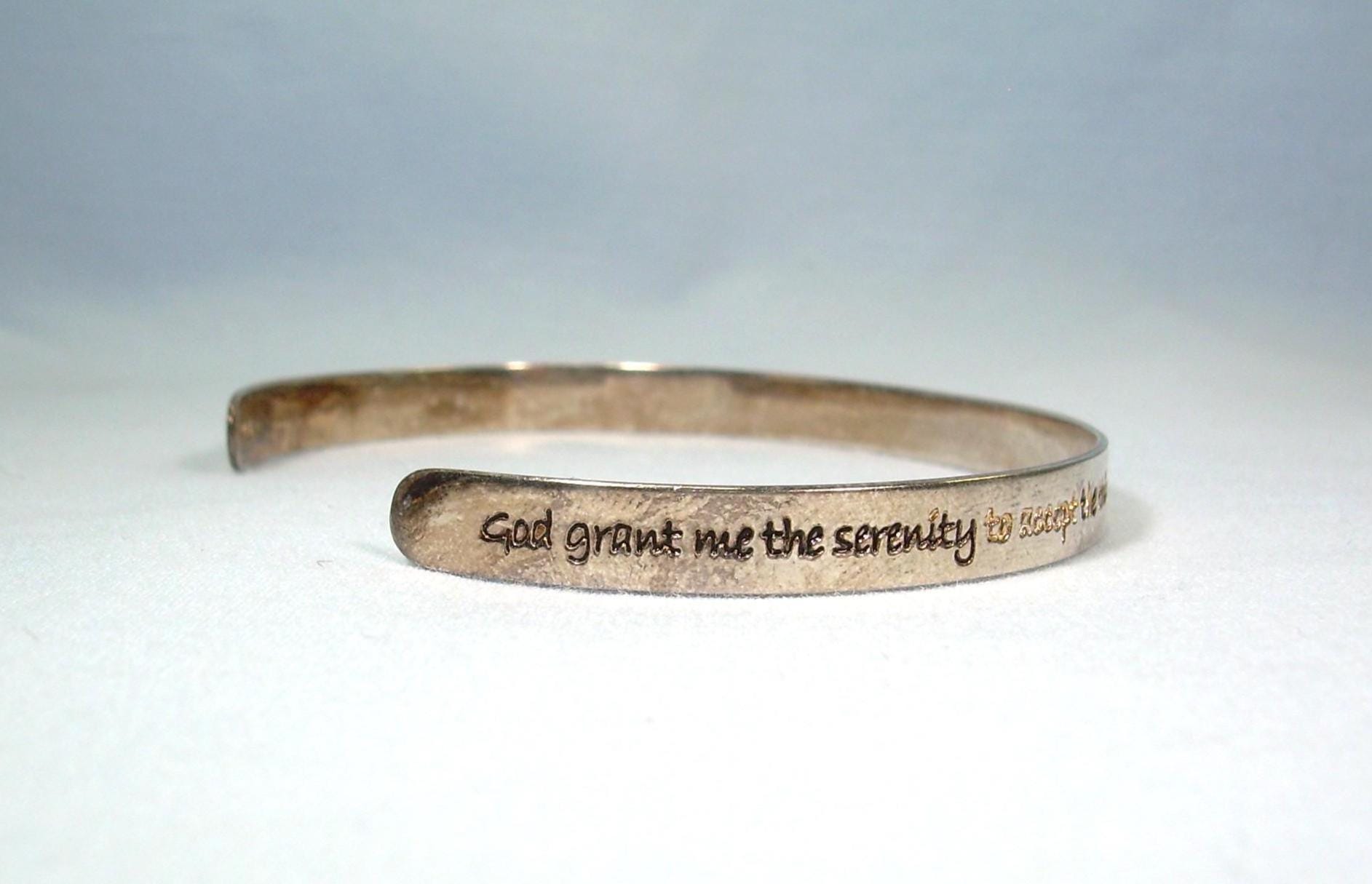 STERLING SERENITY PRAYER Cuff Bracelet-vintage 925 Silver-la Hallmark ...
