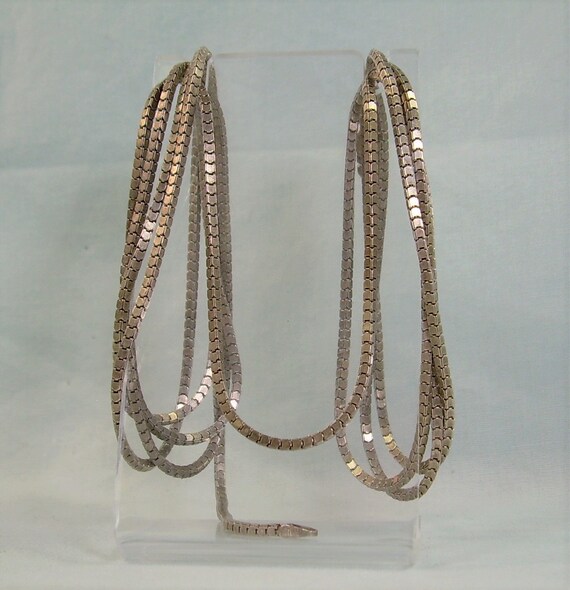 54" STERLING SQUARE Chain Necklace-Vintage 925 Silver… - Gem