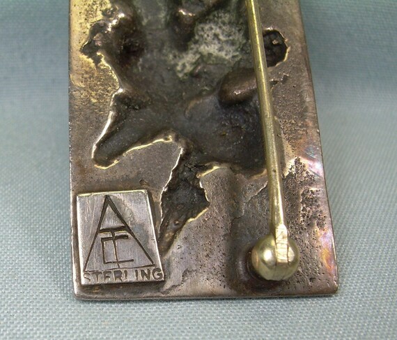 STERLING MEDIEVAL KNIGHT Pin Brooch-Vintage 925 Silve… - Gem