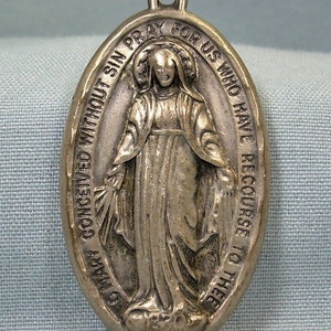 1-3/8 STERLING MARY 1830 Immaculate Pendant-vintage 925 - Etsy