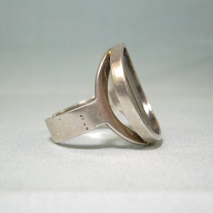 830 SILVER FINNISH MODERNIST Ring-vintage Sterling-designer Jorma Laine ...