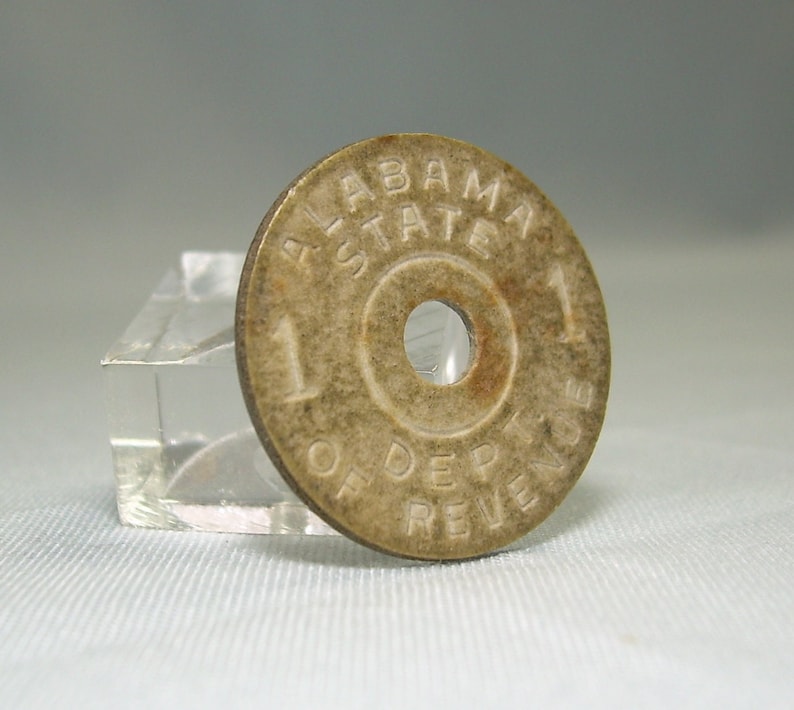 ANTIQUE TAX TOKEN Coin-vintage Cardboard-alabama State Dept-department ...