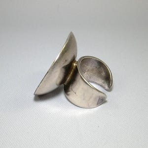 DENMARK HUGE MODERNIST Ring-vintage Silver Plated-j Hull Hallmark-heavy ...