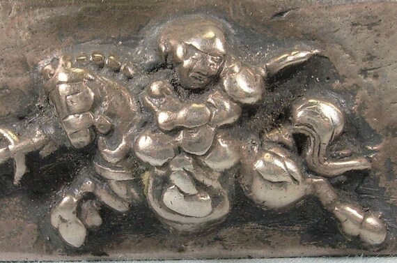 STERLING MEDIEVAL KNIGHT Pin Brooch-Vintage 925 Silve… - Gem