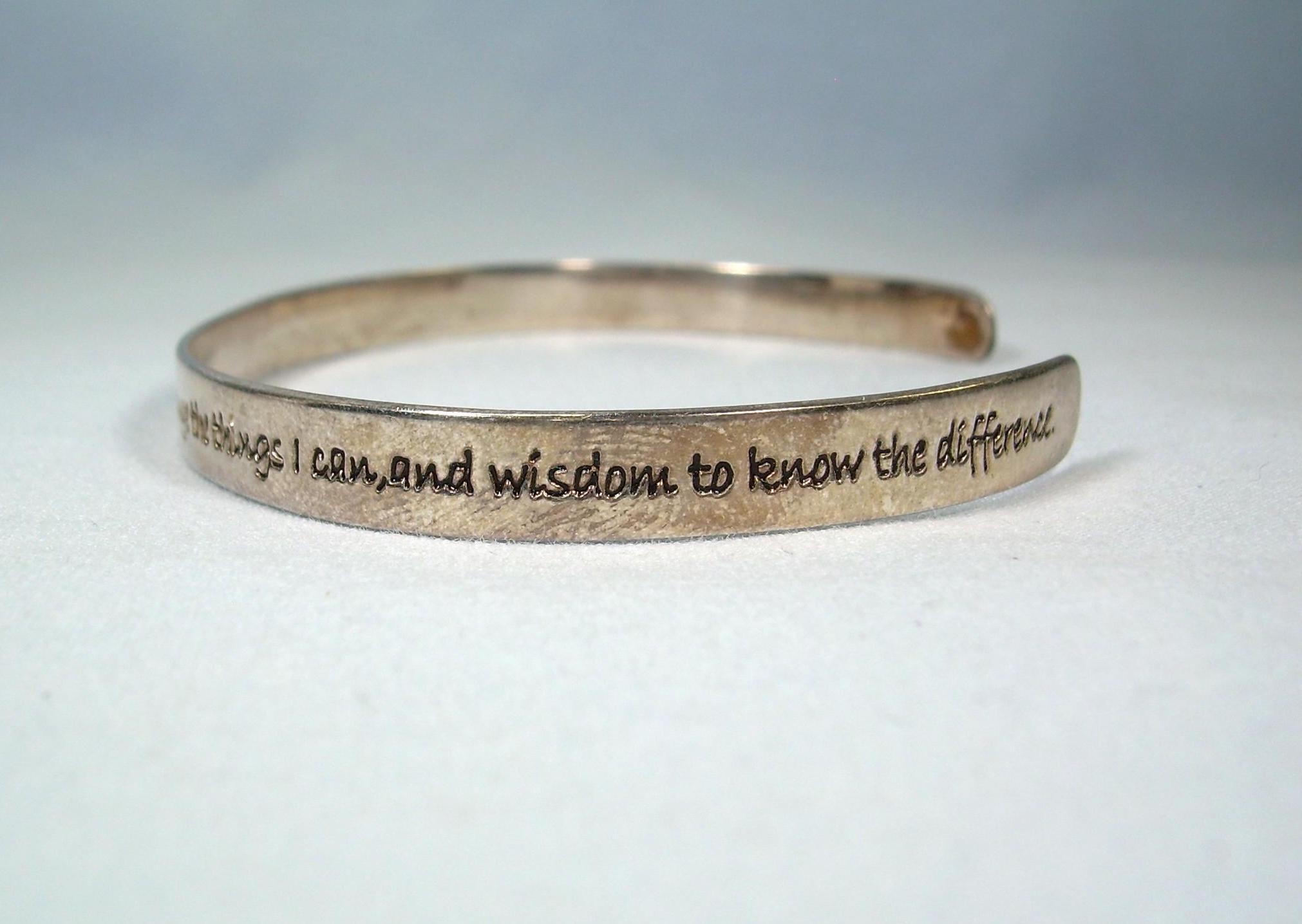 STERLING SERENITY PRAYER Cuff Bracelet-vintage 925 Silver-la Hallmark ...
