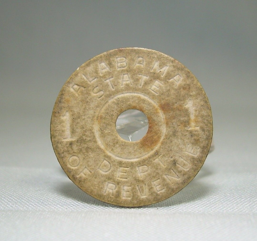 ANTIQUE TAX TOKEN Coin-vintage Cardboard-alabama State Dept-department ...