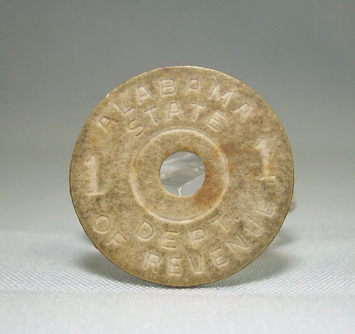ANTIQUE TAX TOKEN Coin-vintage Cardboard-alabama State Dept-department ...