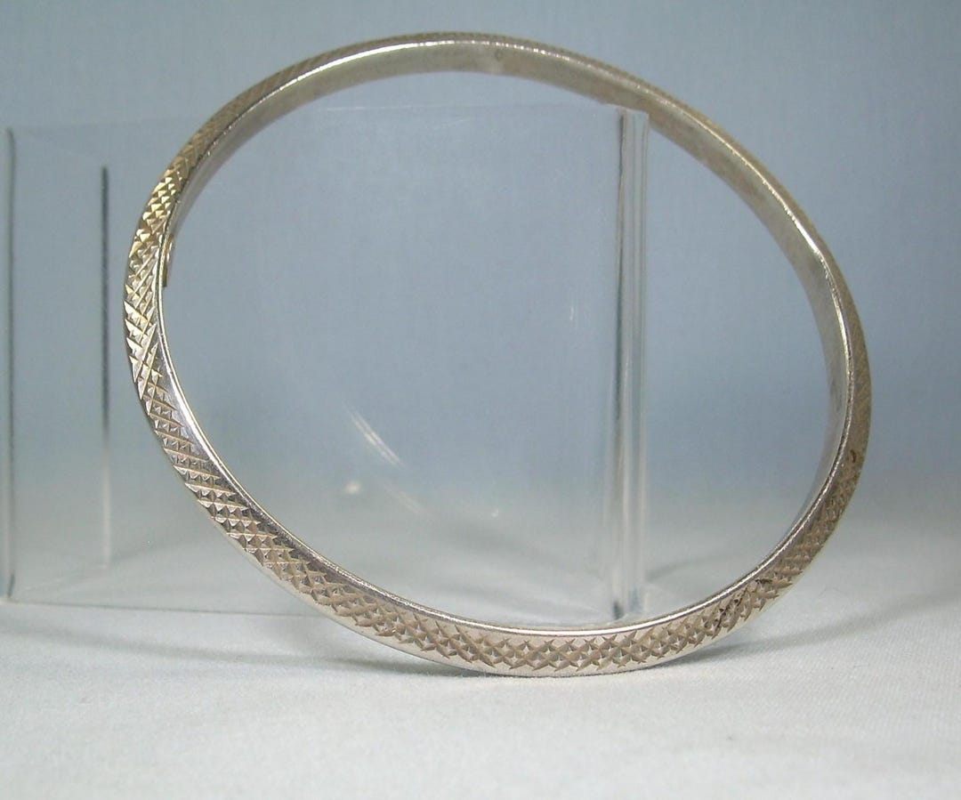 8" STERLING TURKISH Bangle Bracelet-vintage 925 Silver-b Turkey ...