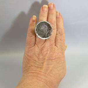 DENMARK HUGE MODERNIST Ring-vintage Silver Plated-j Hull Hallmark-heavy ...