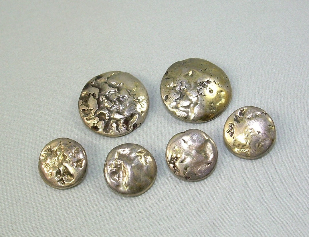 STERLING NAVAJO FREEFORM Buttons-vintage Heavy 925 Silver-cp Carmelo ...