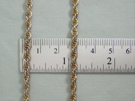 30-1/4" STERLING ROPE Twist Chain-Vintage 999 Fine Si… - Gem