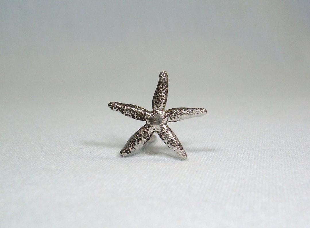 STERLING STARFISH Tie Tac Push Pin-vintage 925 Silver-nautical Ocean ...