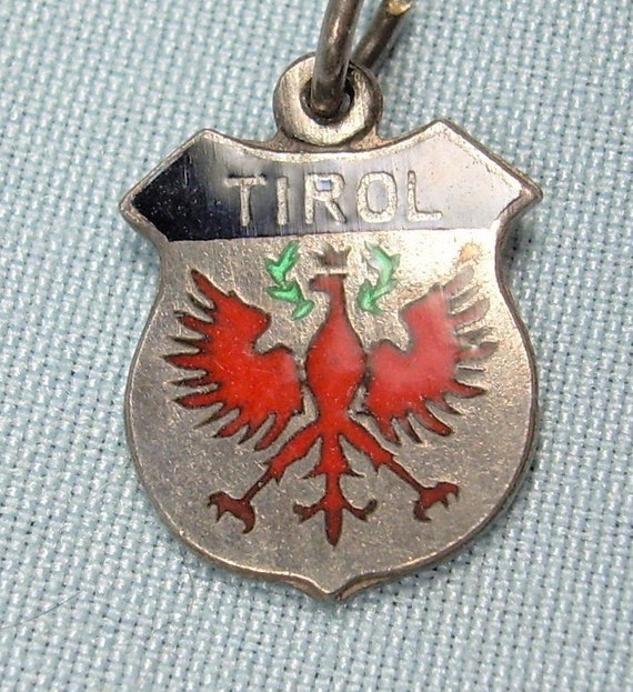 900 SILVER TIROL AUSTRIA Crest Travel Shield Charm Pe… - Gem