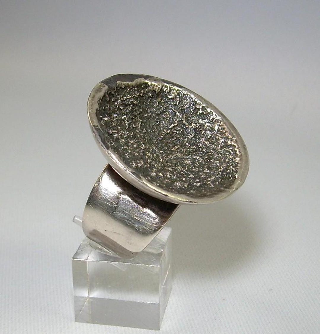 DENMARK HUGE MODERNIST Ring-vintage Silver Plated-j Hull Hallmark-heavy ...