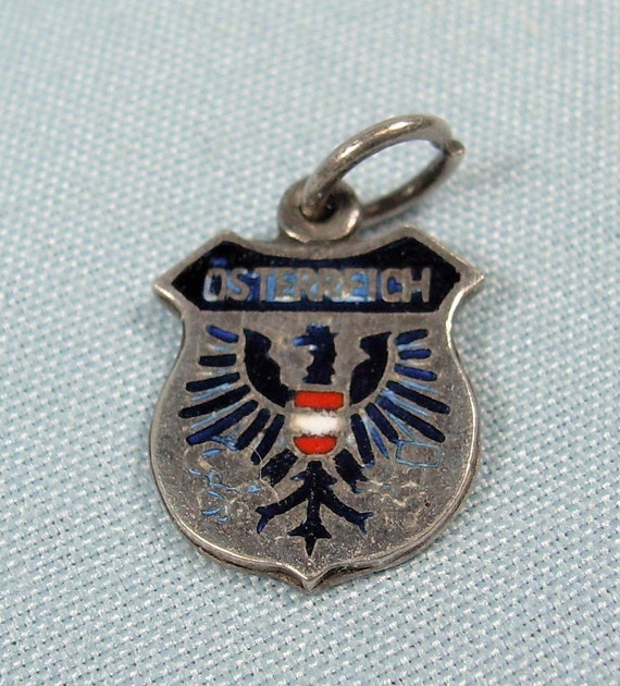 900 SILVER OSTERREICH AUSTRIA Crest Travel Shield Cha… - Gem