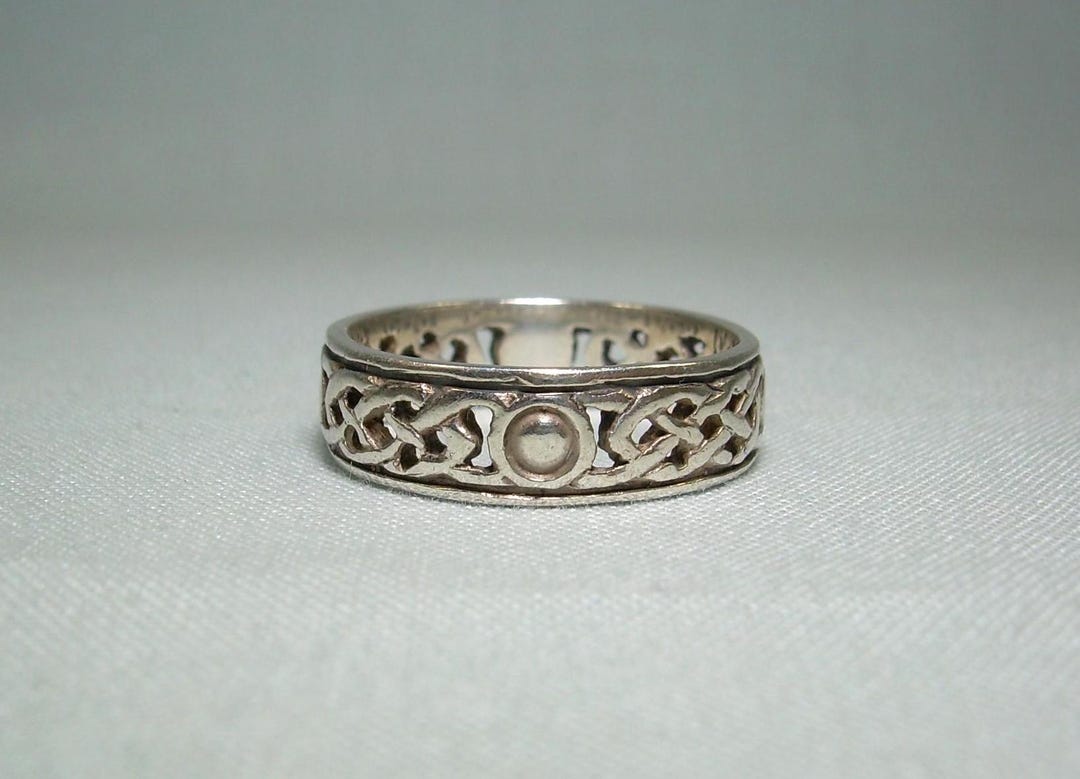 STERLING CELTIC Knot Band Ring-vintage 925 Silver-scotland Hj Hallmark ...