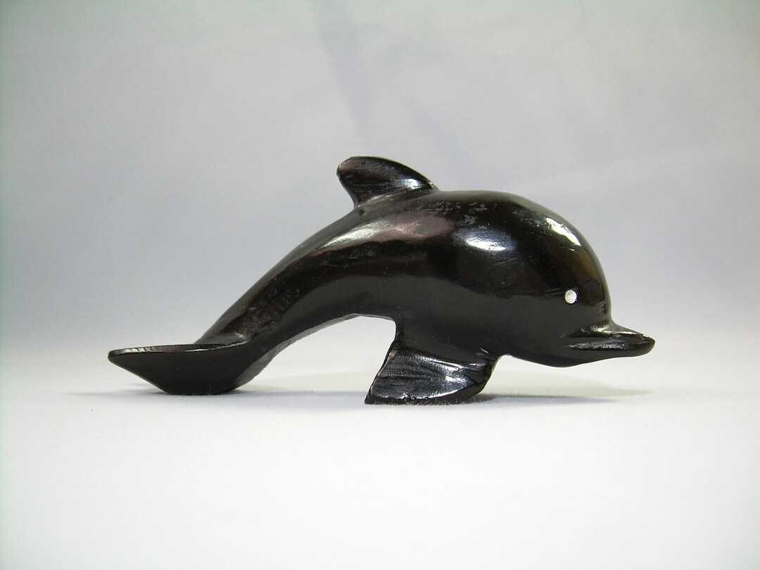 6" AGILLITE HAIDA DOLPHIN Porpoise Statue Figurine-vintage Carved Totem ...
