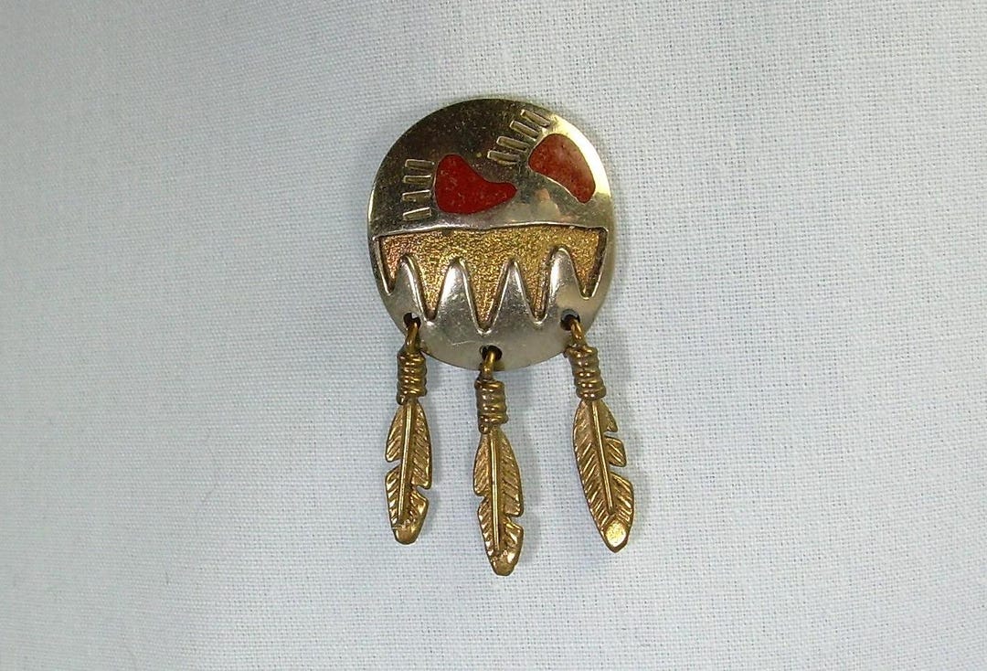 STERLING BEAR PAW Push Pin Tac Tie Tack-vintage 925 Silver-red Coral ...