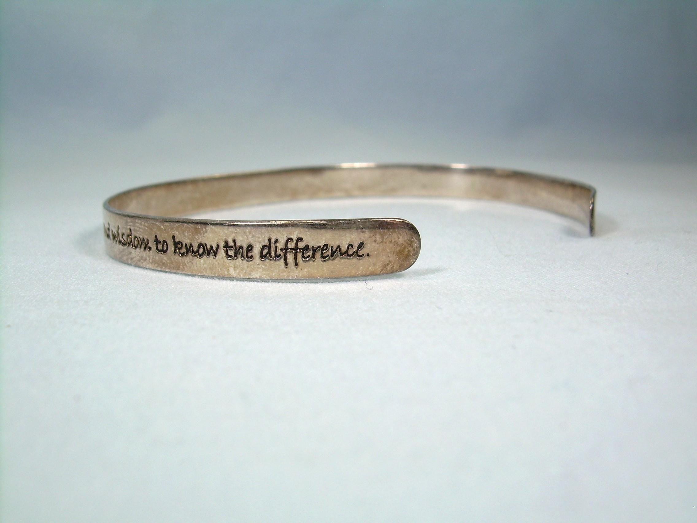 STERLING SERENITY PRAYER Cuff Bracelet-vintage 925 Silver-la Hallmark ...