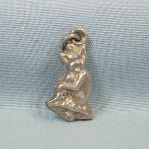 STERLING CORNISH PIXIE Charm Pendant-vintage 925 Silver-little Wee Fairy Folk Sits on His ...