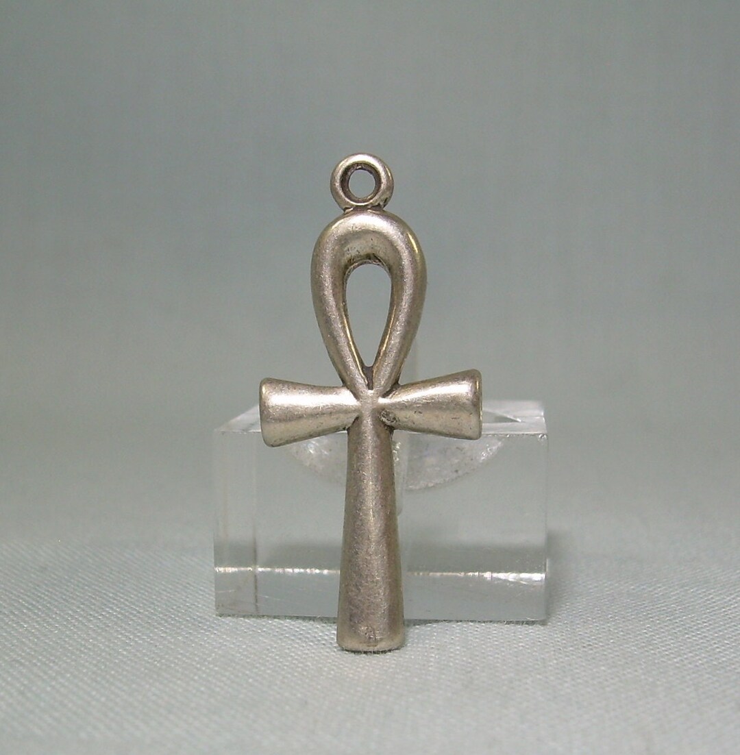 STERLING ANKH Handle Cross Pendant Charm-vintage 925 Silver-key of the ...