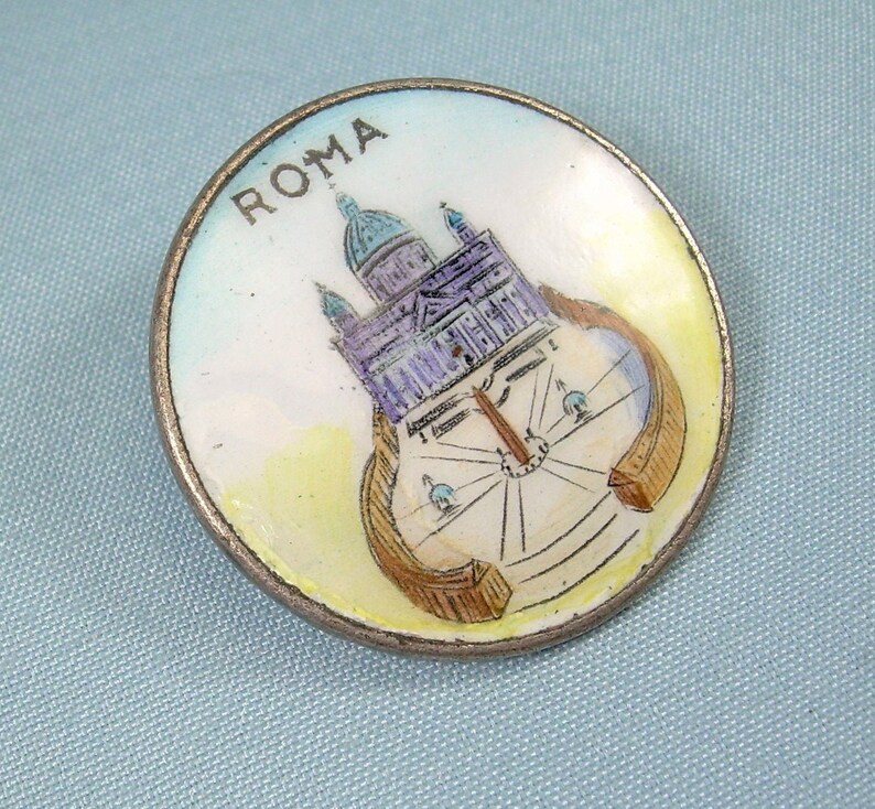 ANTIQUE PORCELAIN ROMA Italy Pin Brooch-vintage Hand Painted | Etsy