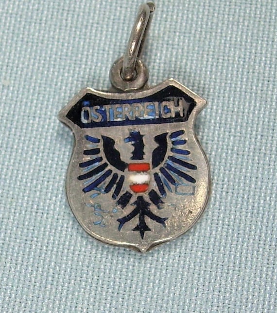 900 SILVER OSTERREICH AUSTRIA Crest Travel Shield Cha… - Gem