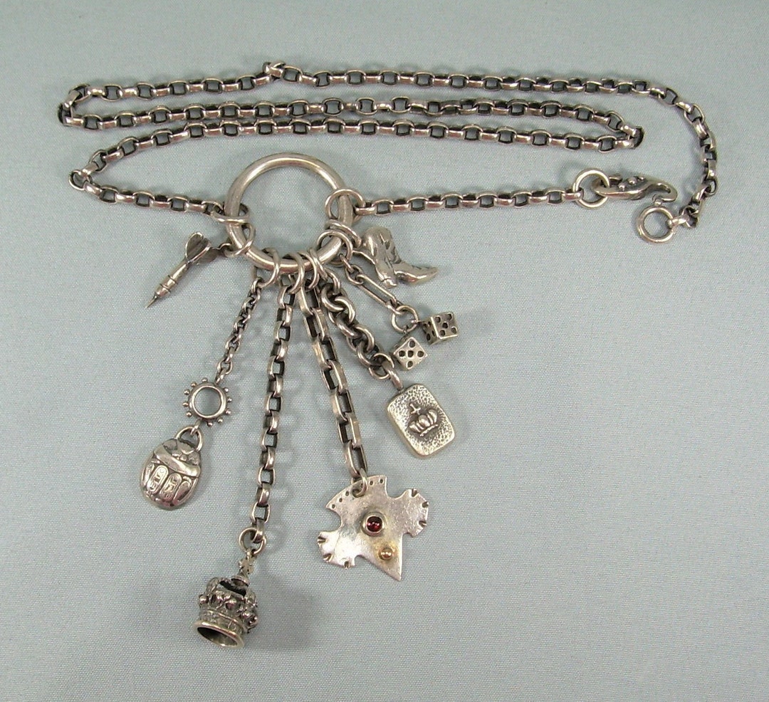 STERLING Watch Rolo Chain Chatelaine Fob Belt-vintage Antique 925 ...