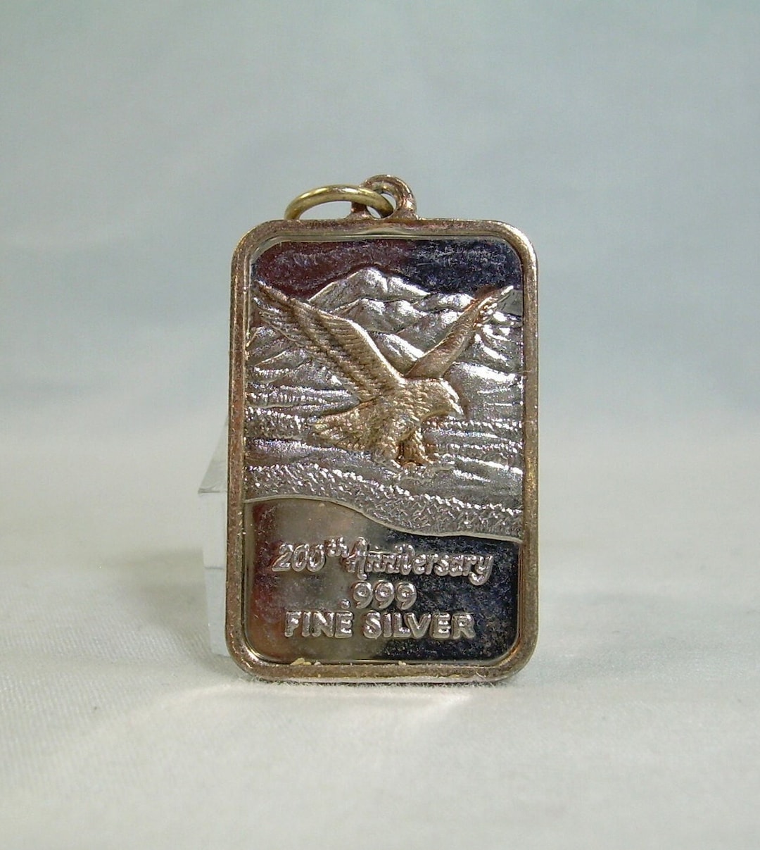 PURE SILVER INGOT 5g Pendant Charm-200th Anniversary Gold American ...