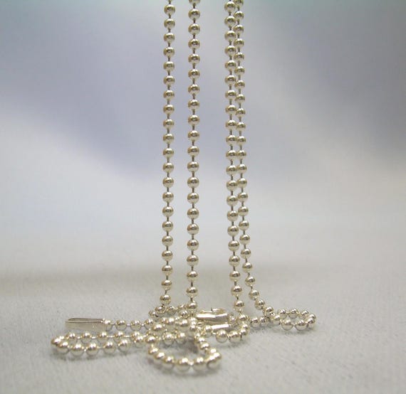 STERLING 20" BALL Chain-Vintage 925 Silver-Italy Hall… - Gem