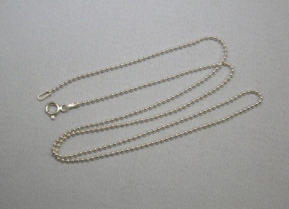 STERLING 20" BALL Chain-Vintage 925 Silver-Italy Hall… - Gem