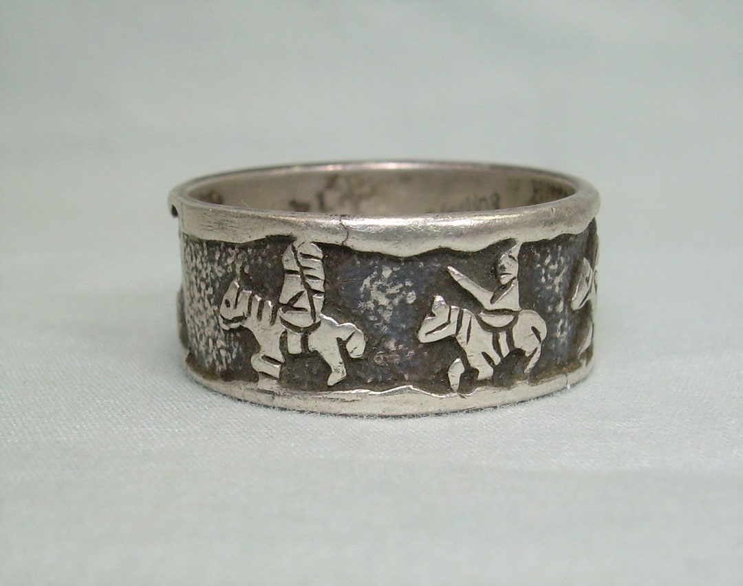 STERLING NAVAJO STORYTELLER Ring Size 9-vintage 925 Silver-the - Etsy
