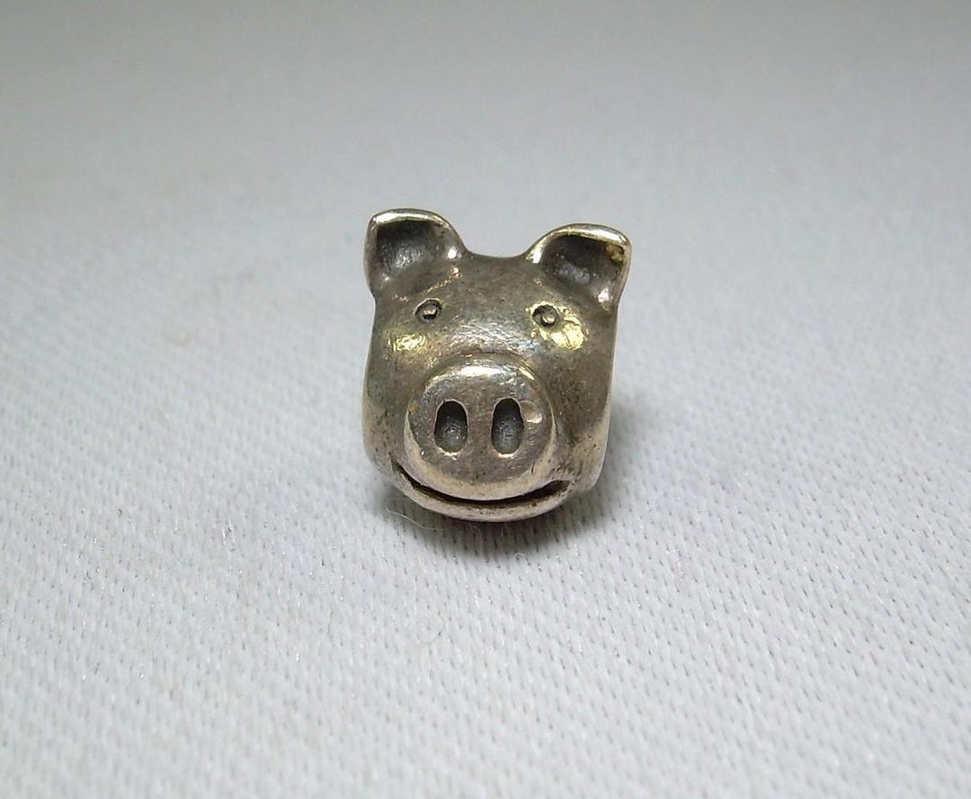 STERLING Pandora-790214-pig Head Happy Smiling Farm Animal Piggy Hog ...