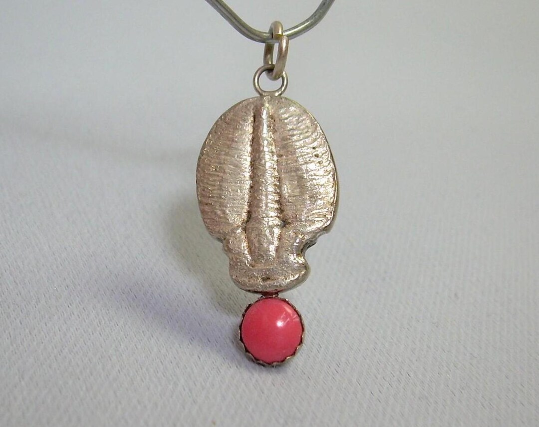 STERLING TRILOBITE Pendant Charm-vintage 925 Silver-sawtooth Set Round ...