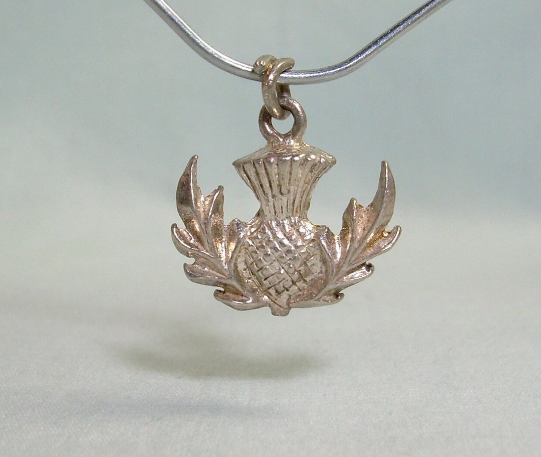 STERLING THISTLE Charm Pendant Fob-vintage 925 Silver-iconic Scotland ...