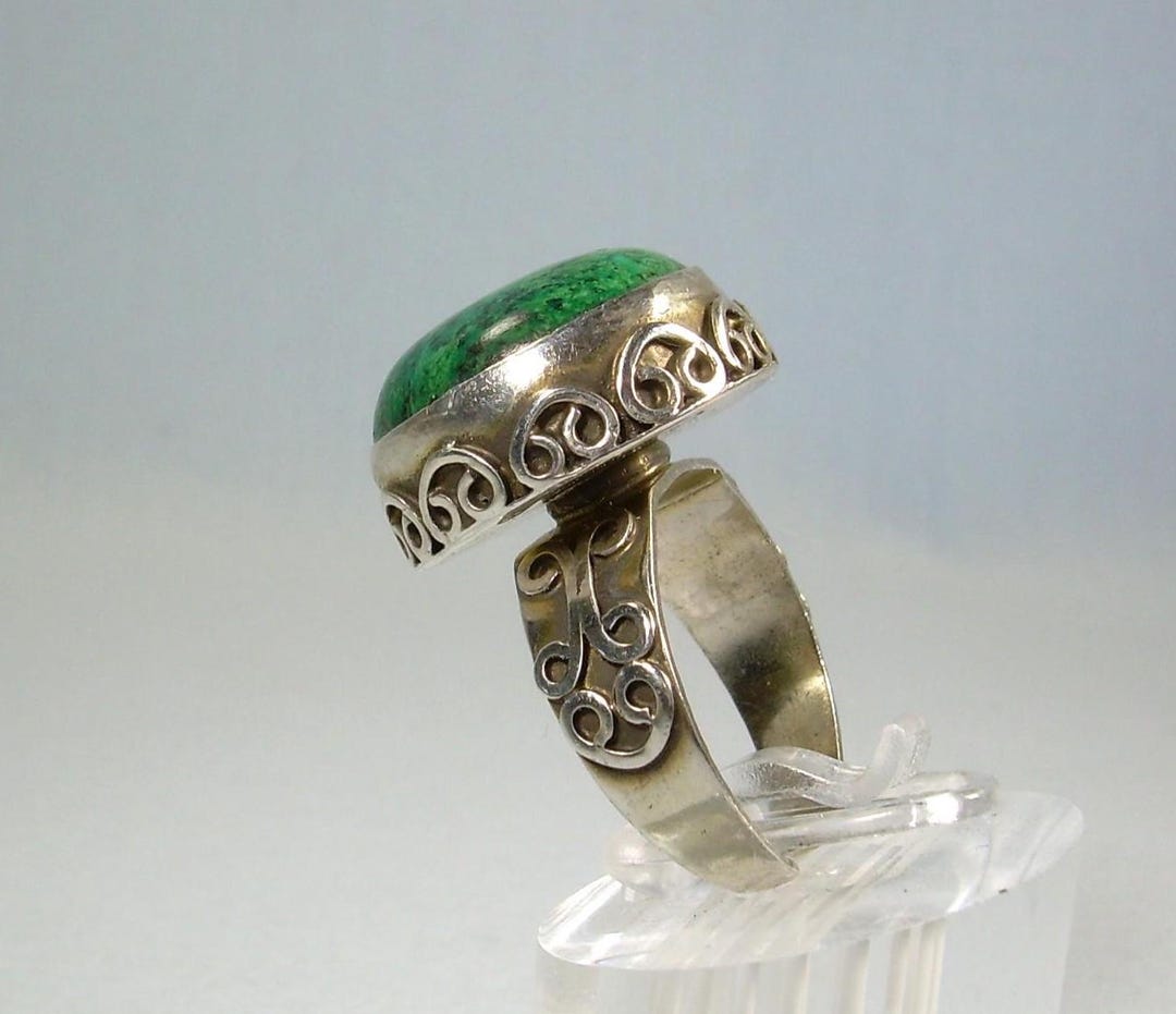 10.2g STERLING ISRAEL EILAT Ring Adjustable Size-vintage 925 Silver ...