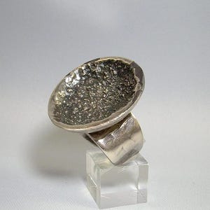 DENMARK HUGE MODERNIST Ring-vintage Silver Plated-j Hull Hallmark-heavy ...